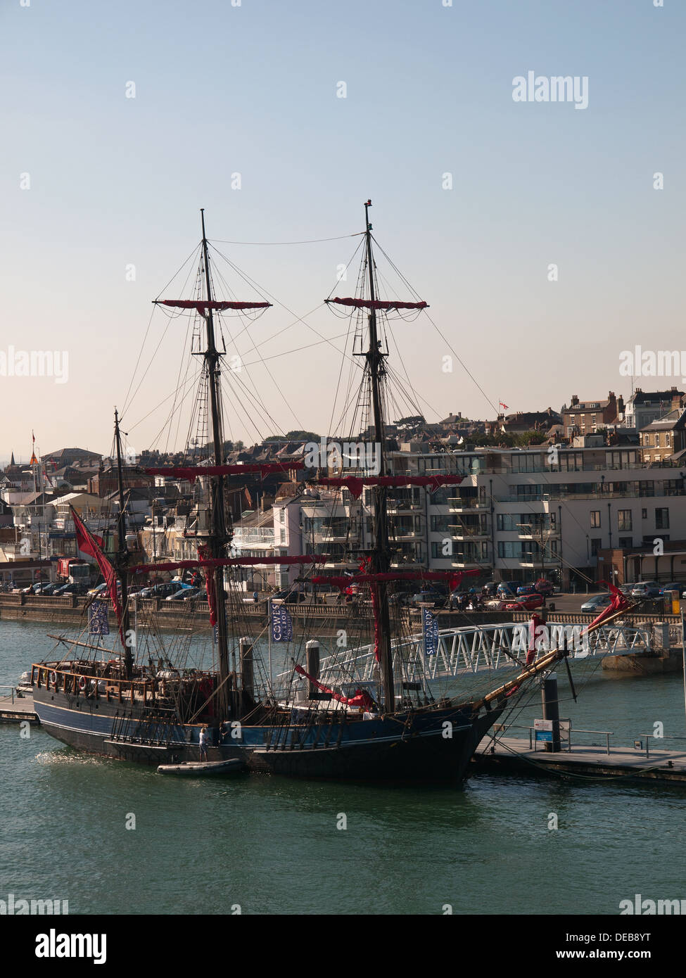 Tall ship Earl of Pembroke berthed in Cowes Isle of Wight England UK ...