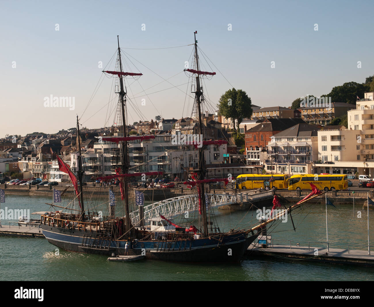 Tall ship Earl of Pembroke berthed in Cowes Isle of Wight England UK ...