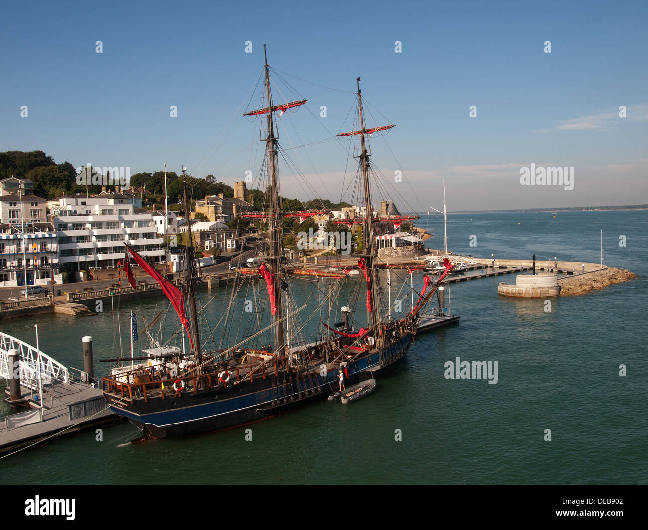 Tall ship Earl of Pembroke berthed in Cowes Isle of Wight England UK ...
