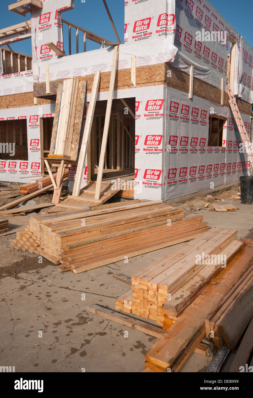 SUBURBAN DETROIT HOUSING CONSTRUCTION- SUMMER 2013 Outer rough frame of ...