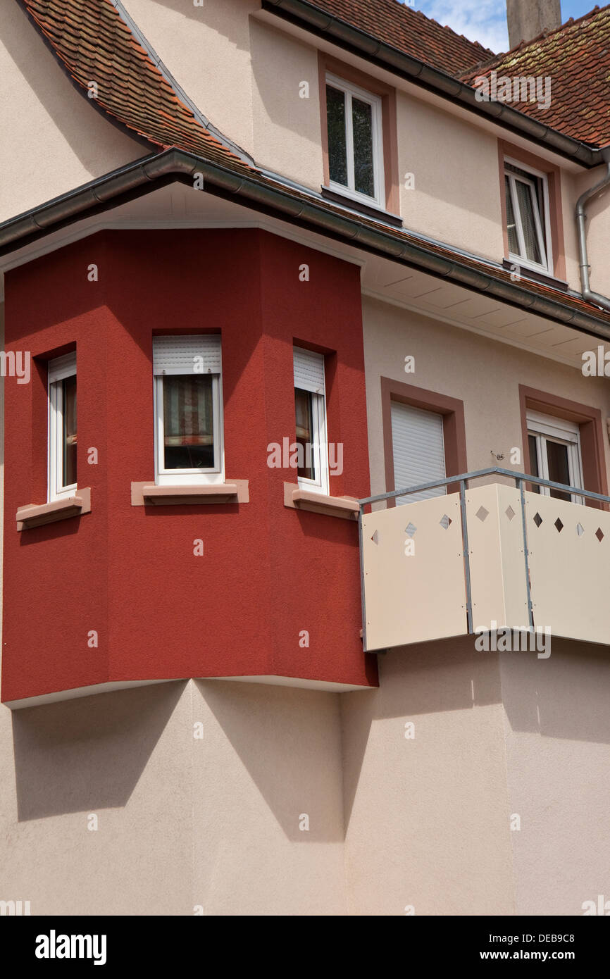 intersecting light and shadows and colour of a German house Stock Photo ...