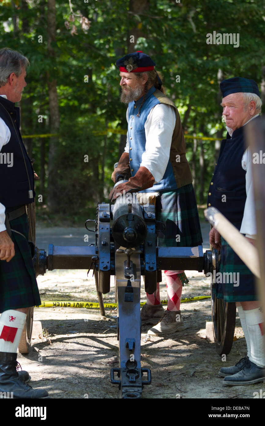 Civil War reenactors prepare a functional, 19th century mountain ...