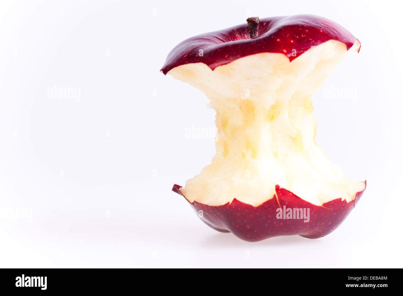 macro picture of bitted apple in white background Stock Photo - Alamy