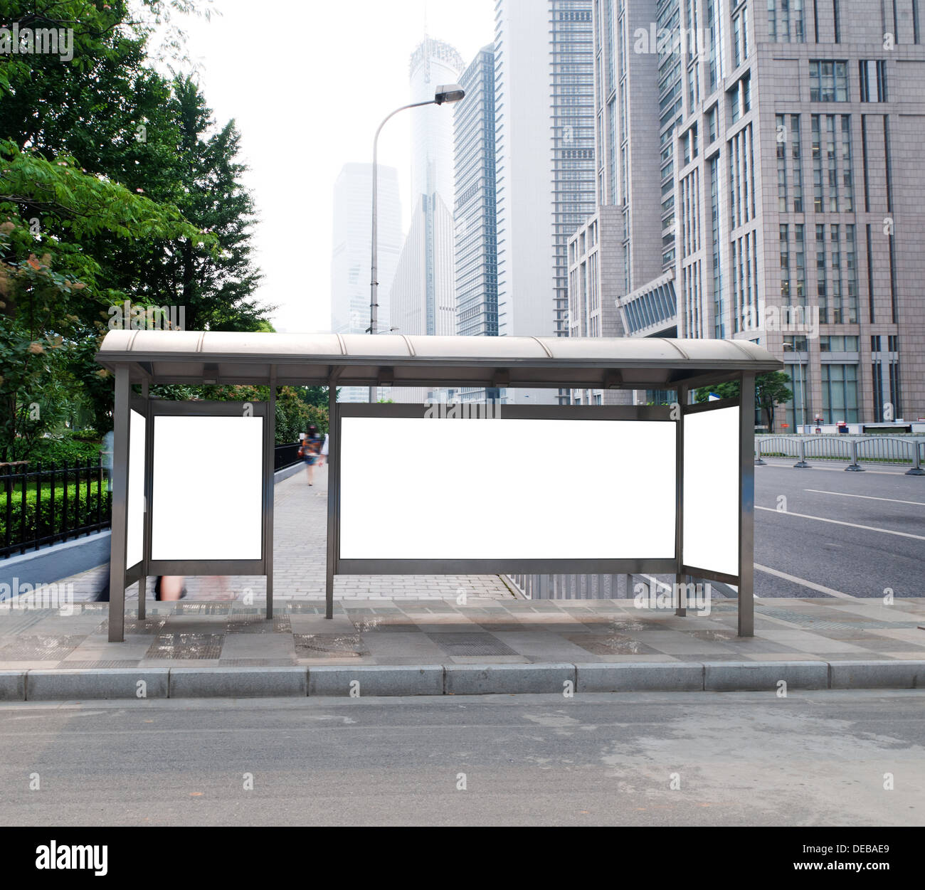 Bus stop billboard on stage Stock Photo - Alamy