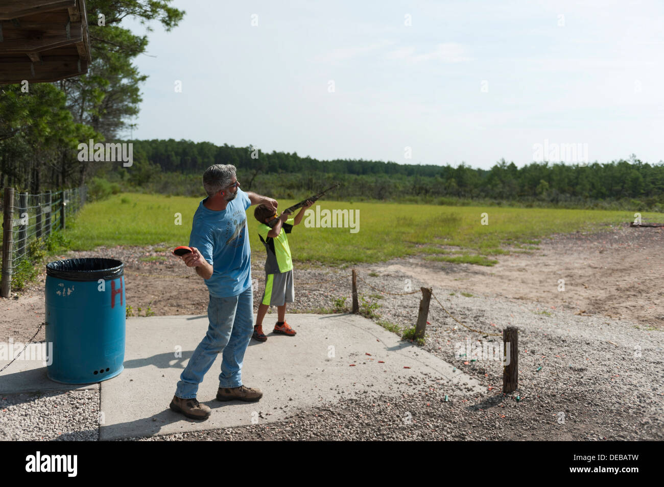 Father and son shooting skeet at the Ocala National Forest Public ...