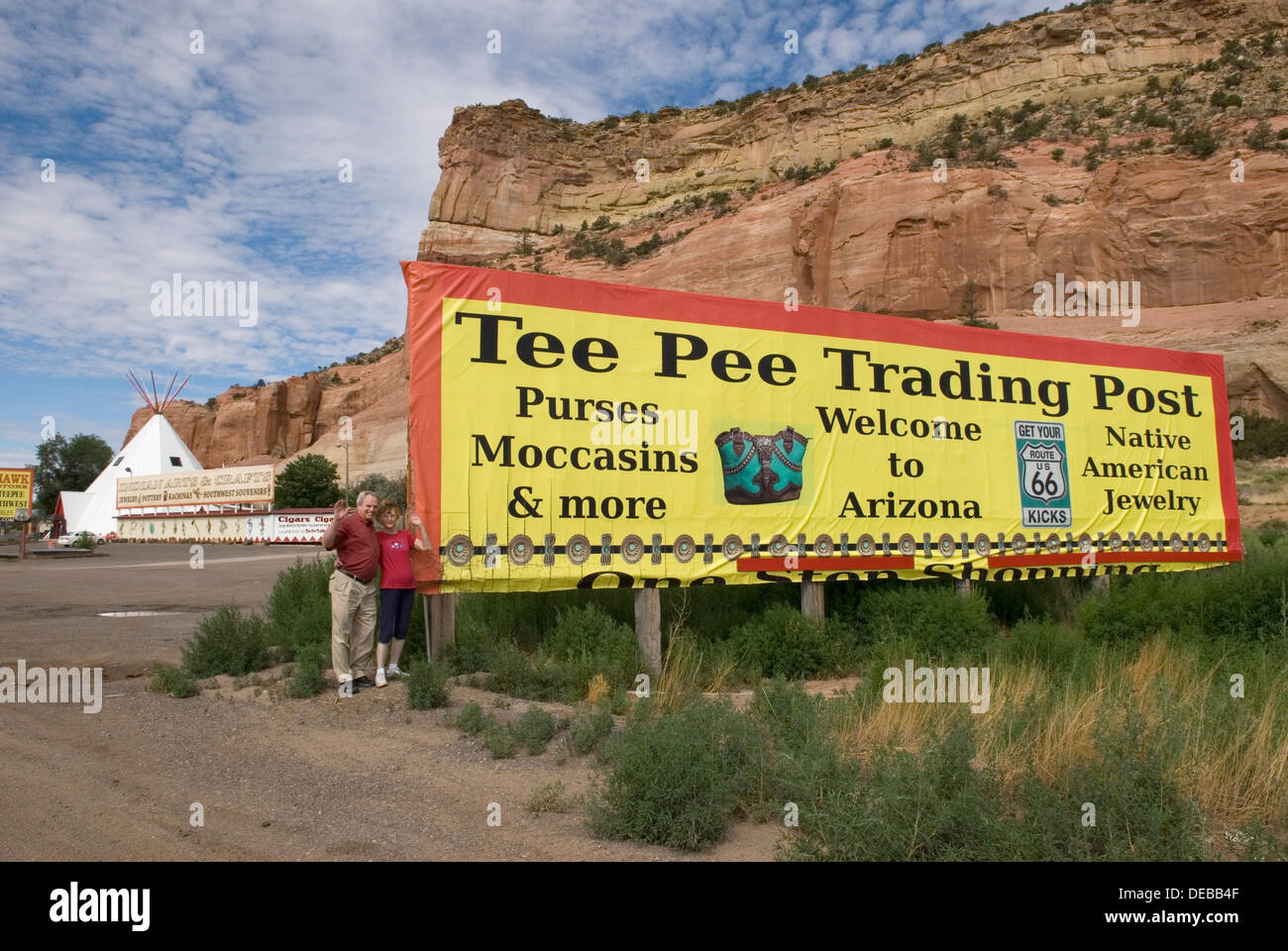 Tee Pee Trading Post sign Lupton AZ USA Stock Photo - Alamy