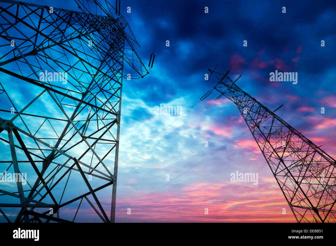 Power tower in the sky background Stock Photo - Alamy