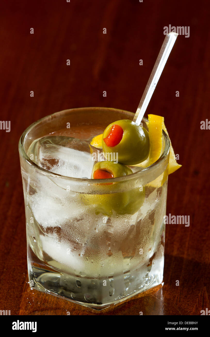 Vodka cocktail rocks glass lemon twist hi-res stock photography and ...
