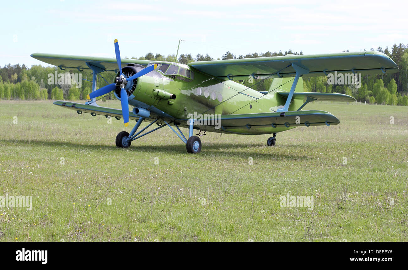 Biplane An-2 (Antonov) at the airport Stock Photo - Alamy
