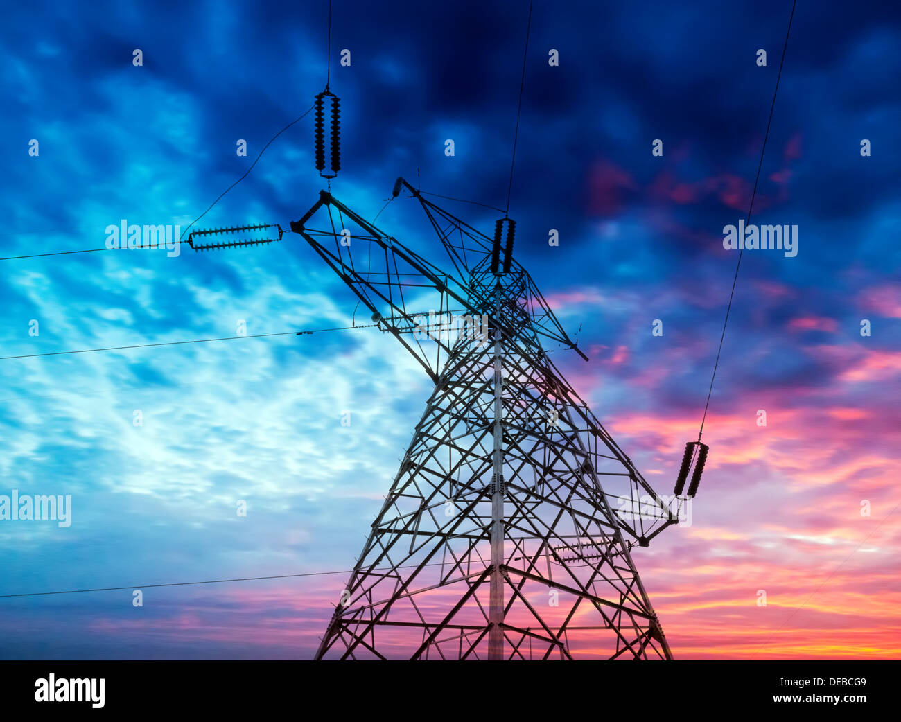Power tower in the sky background Stock Photo - Alamy
