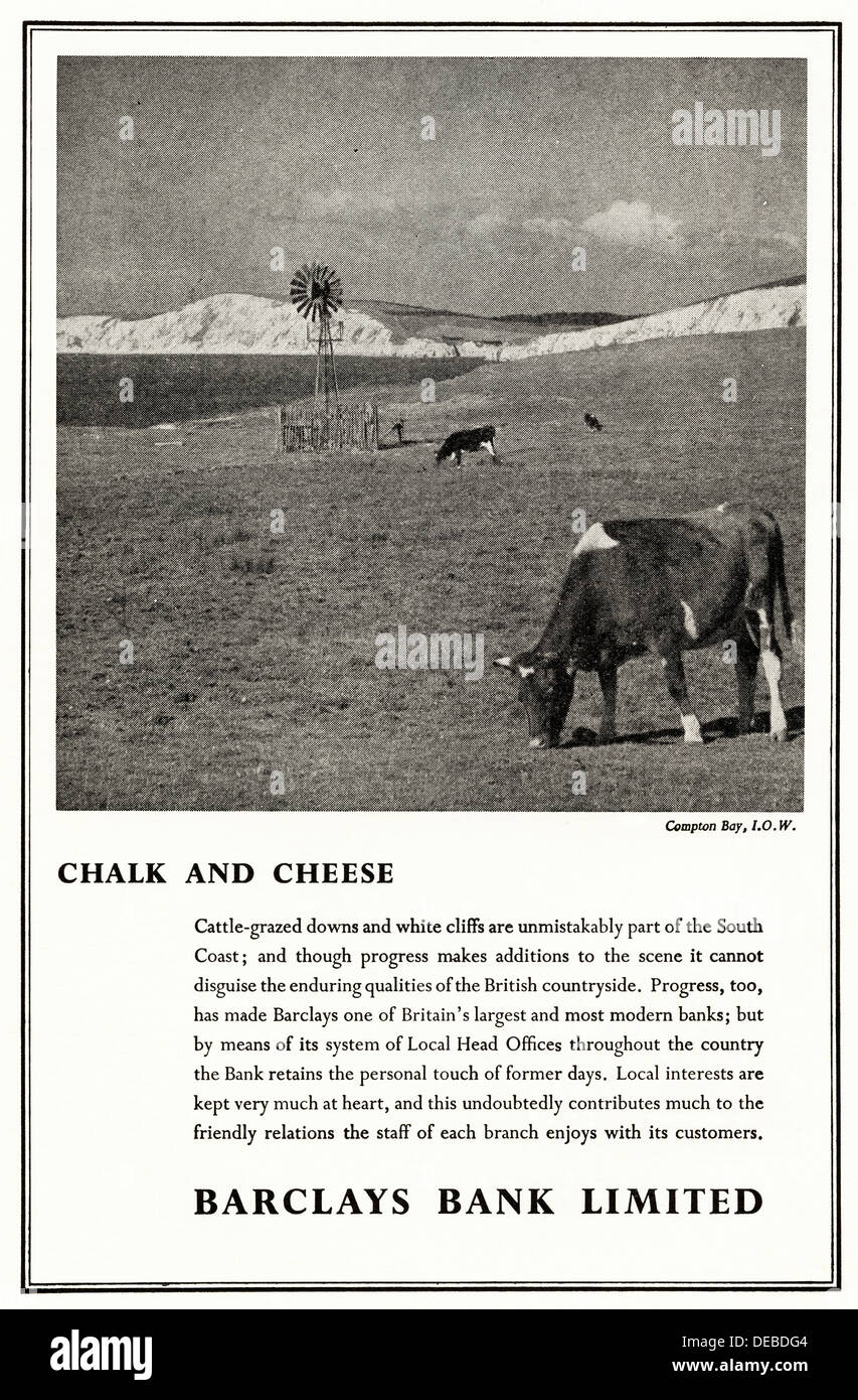 Advertisement advertising BARCLAYS BANK LIMITED magazine advert circa ...