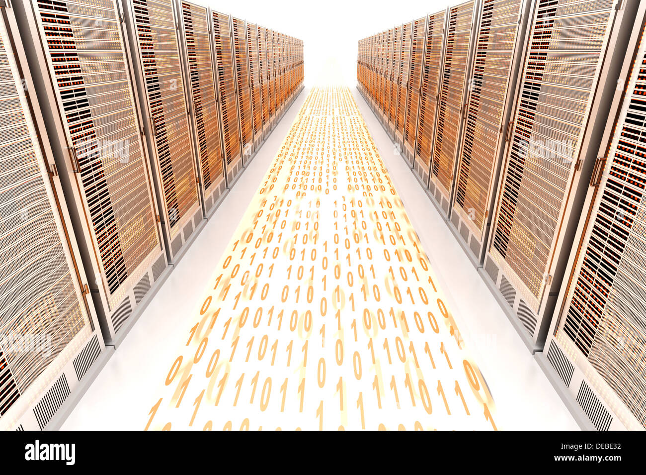 Data rush on the Server highway. 3d rendered Illustration Stock Photo ...