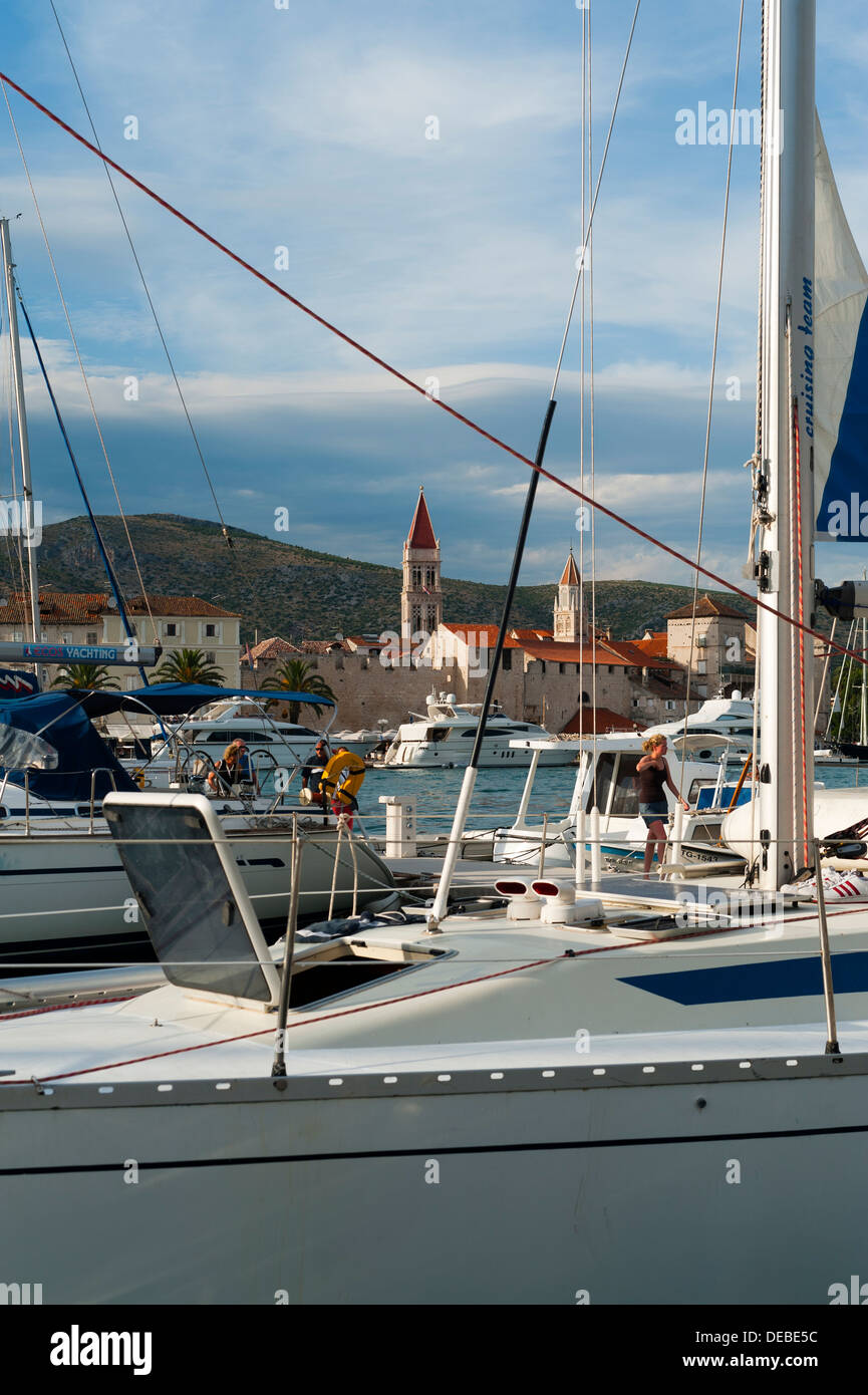 Port of Trau (Trogir), region of Dalmatia, Croatia, Europe Stock Photo ...