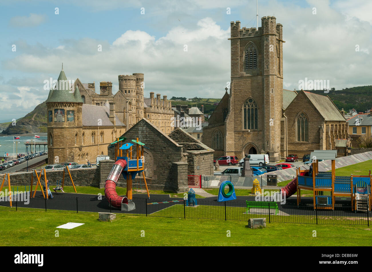 University and St Michael's Church, Aberystwyth, Ceredigion, Wales ...