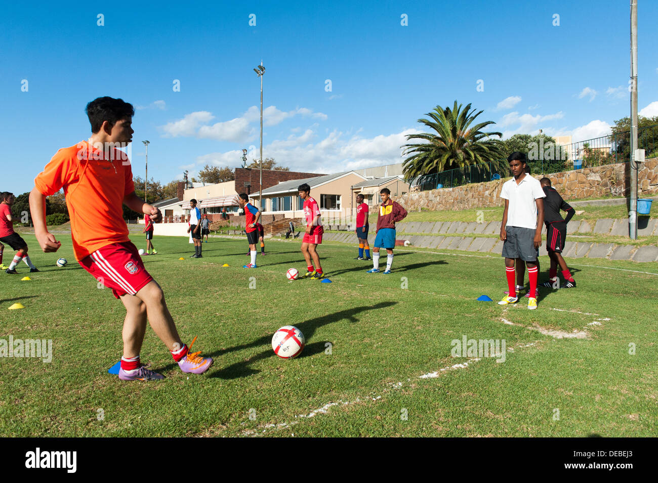 Football soccer passing practice hi-res stock photography and images ...
