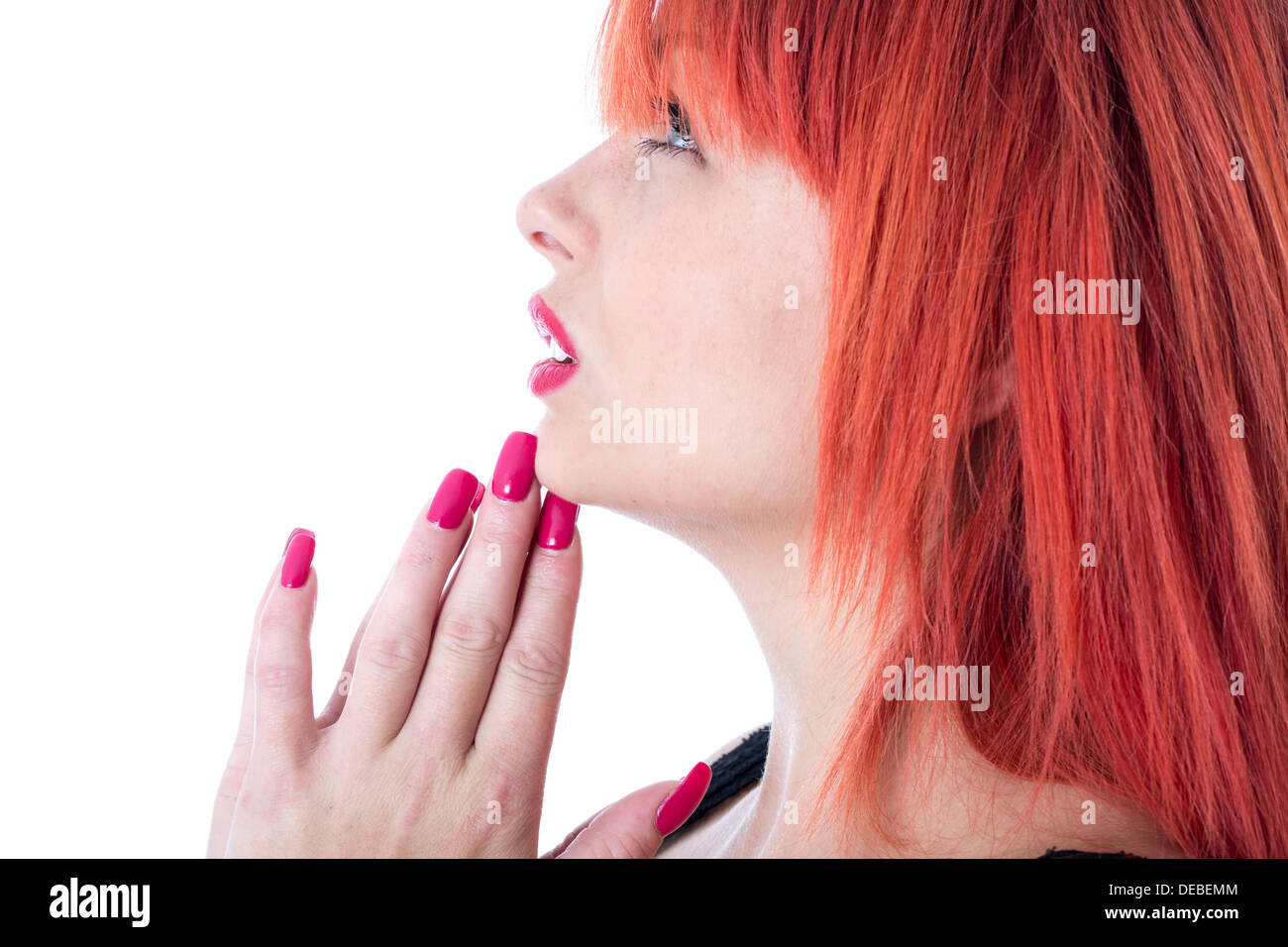 Model Released. Attractive Young Woman Praying Stock Photo - Alamy