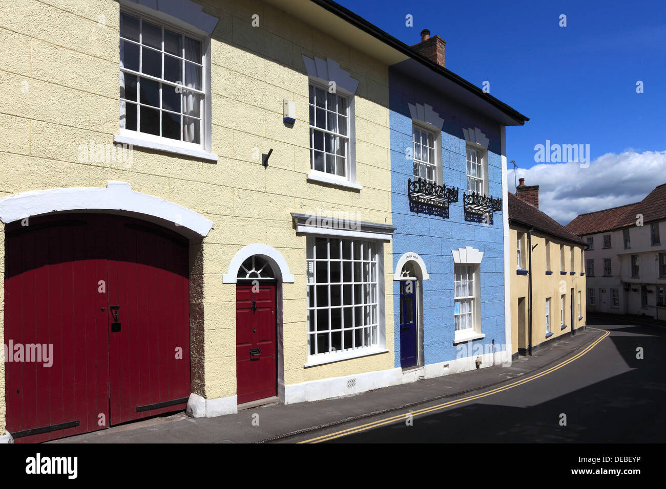 View of buildings in Axbridge village, Somerset County, England, UK ...