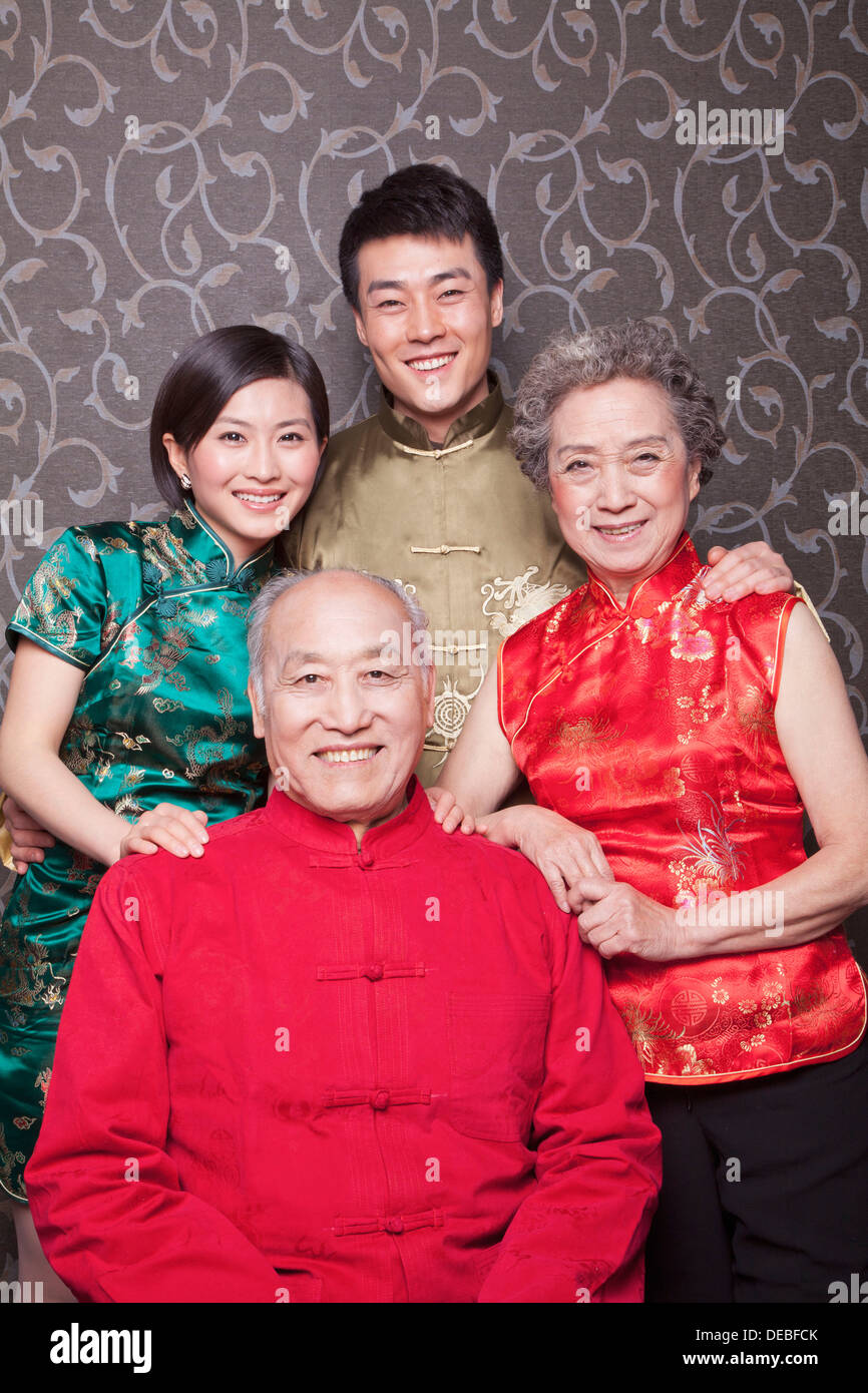 Multi generation family in traditional chinese hi-res stock photography ...