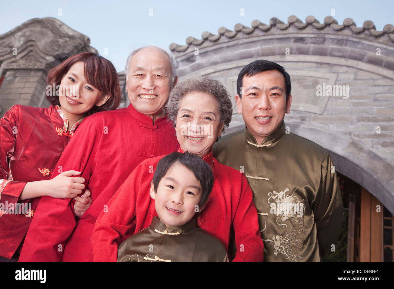 Multi generation family in traditional chinese hi-res stock photography ...
