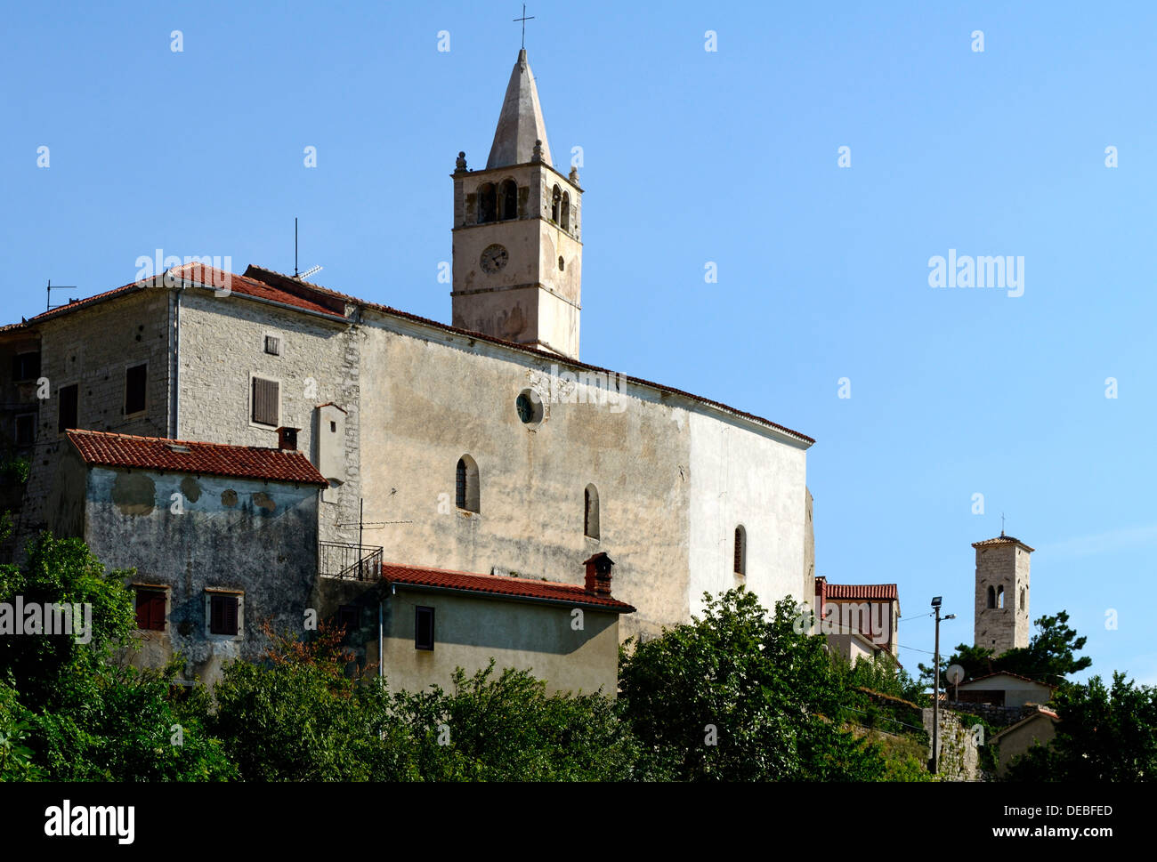 Plomin Istria Croatia Adriatic sea Kvarner region view from Luka Plomin ...