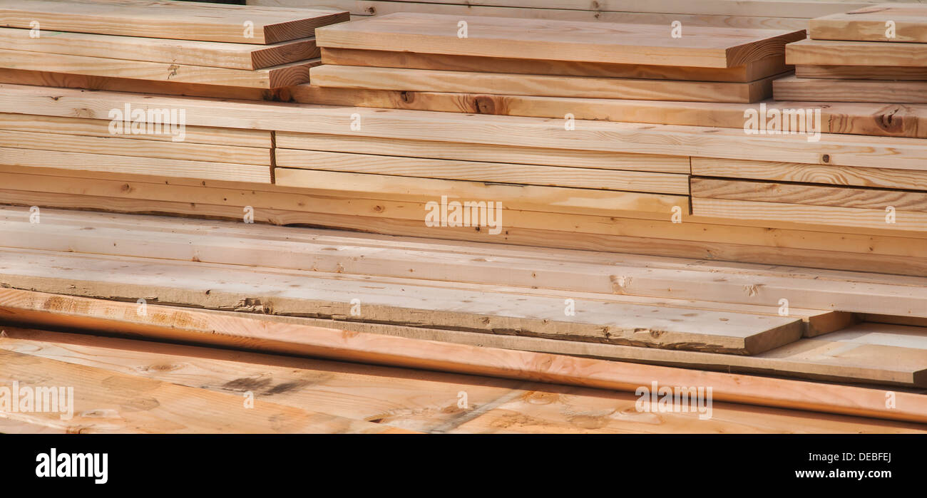Pre-fab and cut lumber pile for easy set-up Stock Photo - Alamy