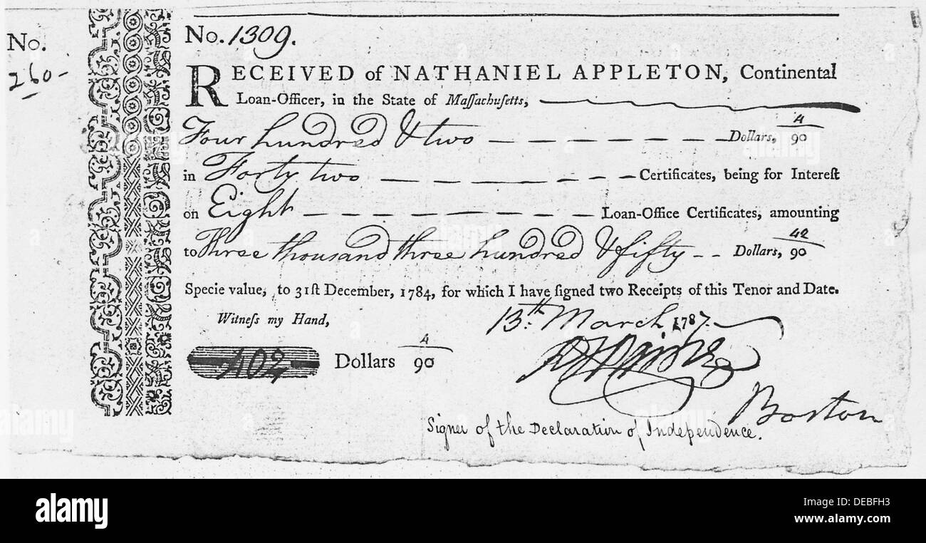 18th century receipts hi-res stock photography and images - Alamy
