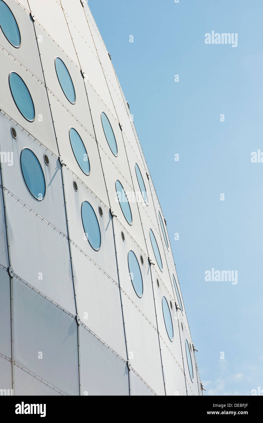 Detail of Stockholm Globe Arena, a sphere shaped stadium for concert ...