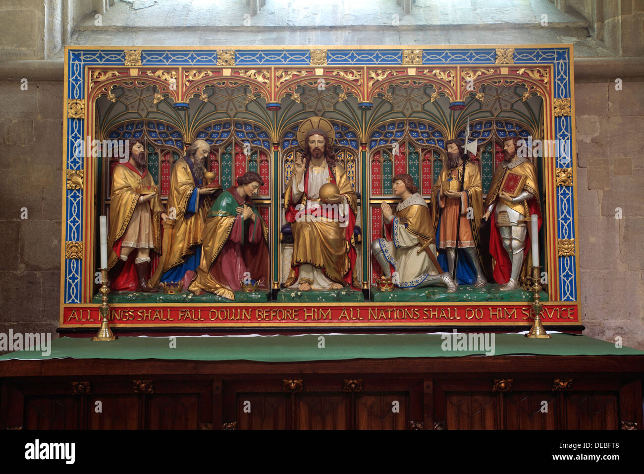 Main Aisle, Interior of the Cathedral church of St Andrews in Wells ...