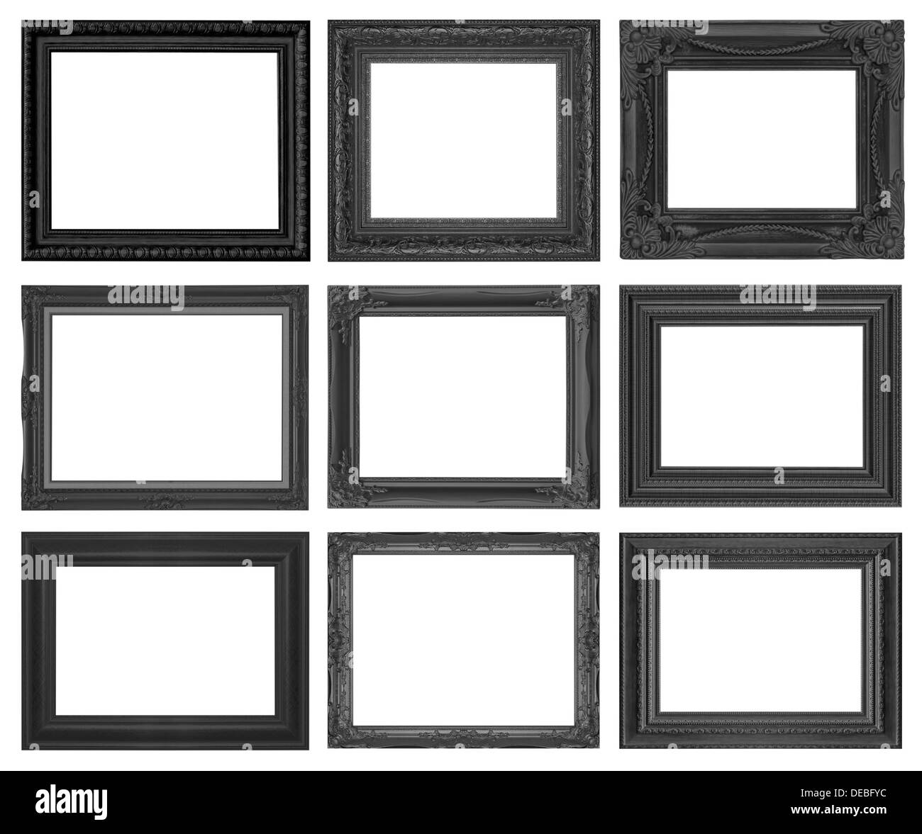 Wooden frame in set Black and White Stock Photos & Images - Alamy