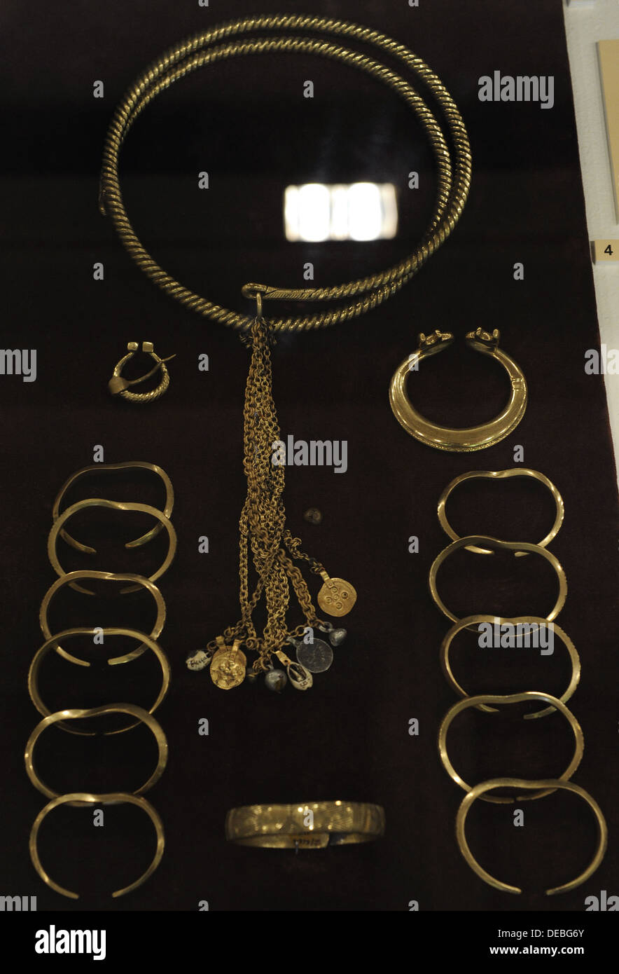 Middle Ages. Jewelry. Bracelets, bangles, earring and belt. 12th ...