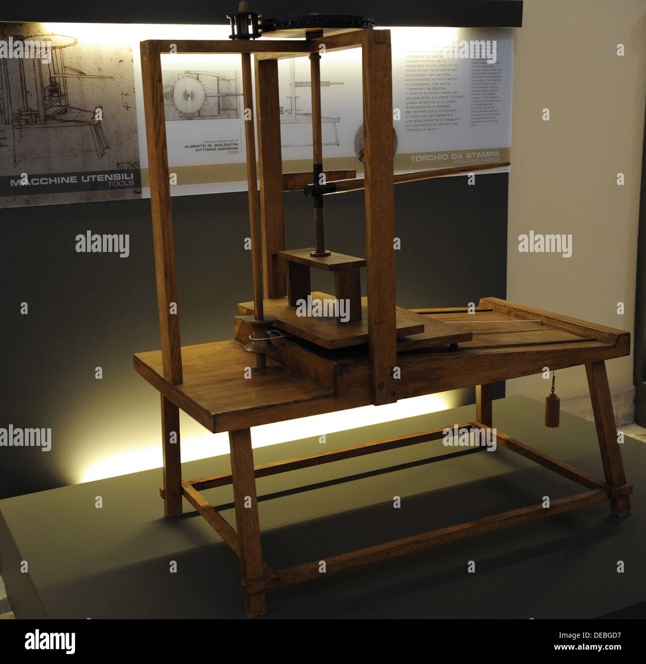Study of Leonardo da Vinci. Printing Press. Model by Mario Alberto and ...