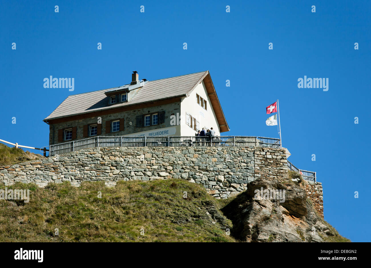 Gruem Alp, Switzerland The Mountain Hotel Ristorante Belvedere Stock ...