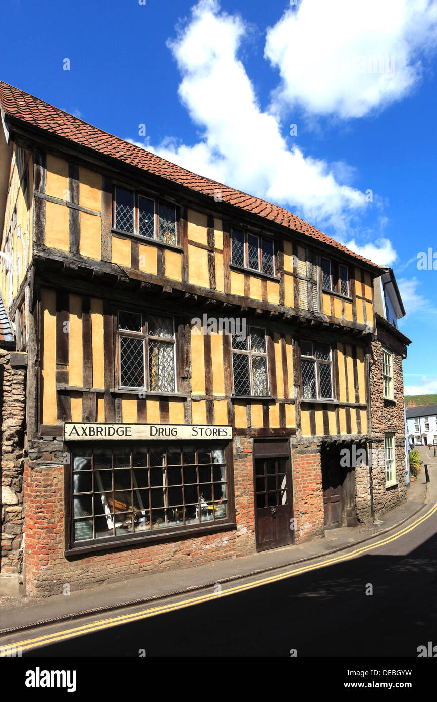 View of buildings in Axbridge village, Somerset County, England, UK ...