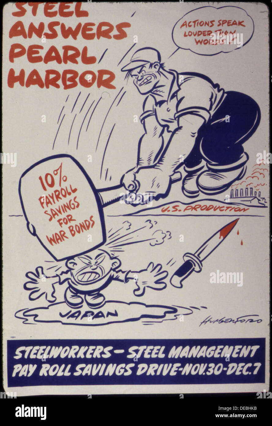 The slogan ‘Steel Answers Pearl Harbor’ was used during World War II to ...