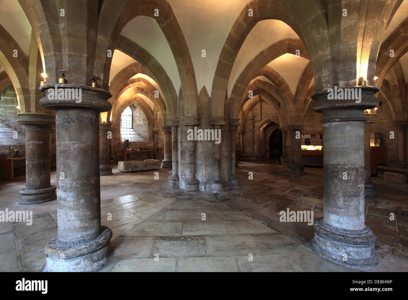 Main Aisle, Interior of the Cathedral church of St Andrews in Wells ...