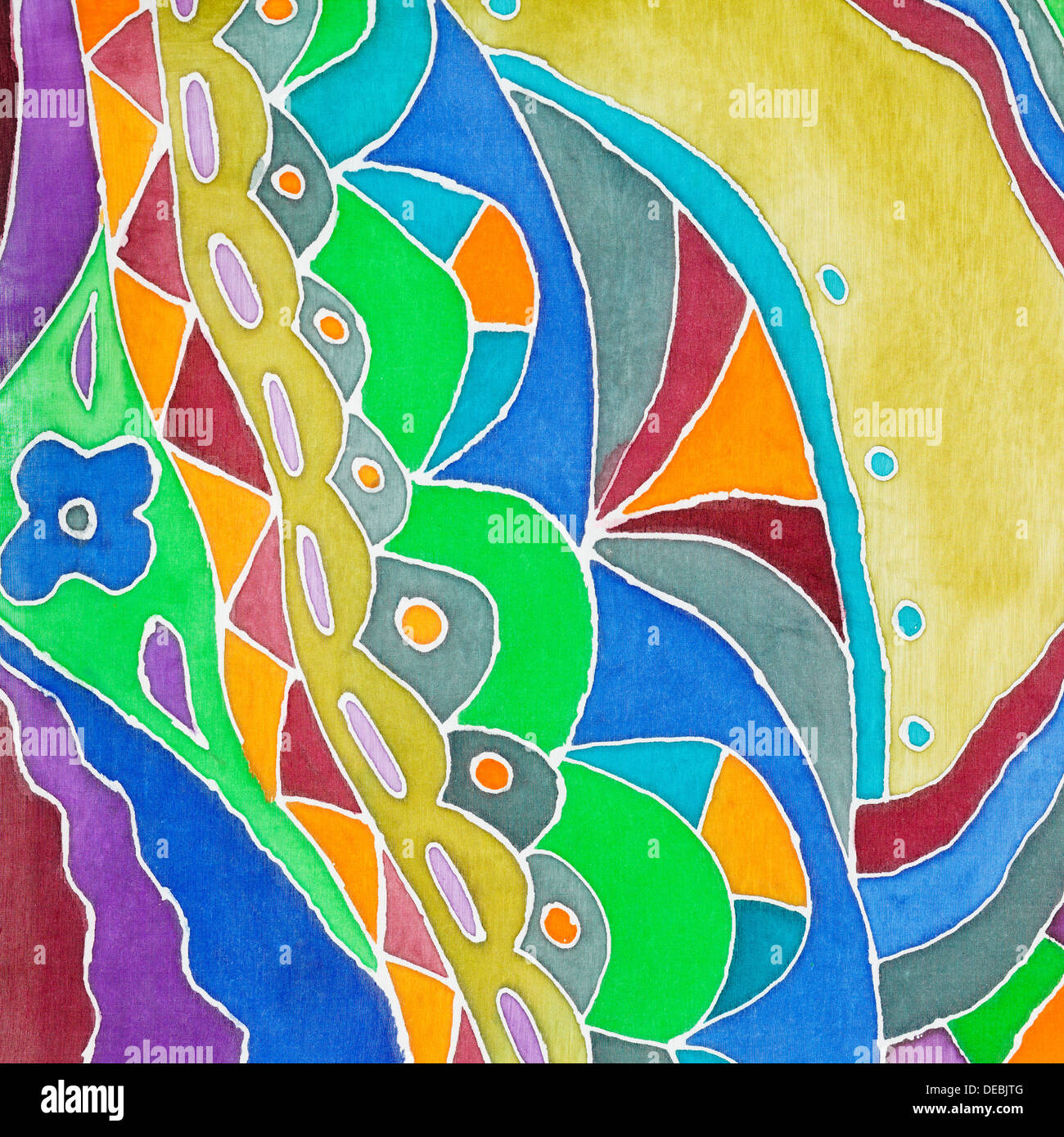 abstract geometric ornament of cold painted batik Stock Photo - Alamy