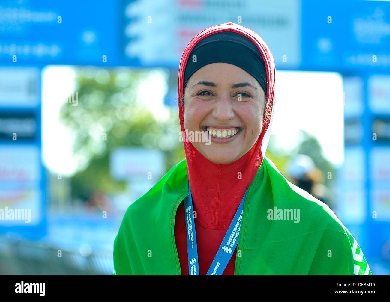 London, UK. 15th Sep, 2013. Shirin Gerami (Iran) celebrates finishing ...