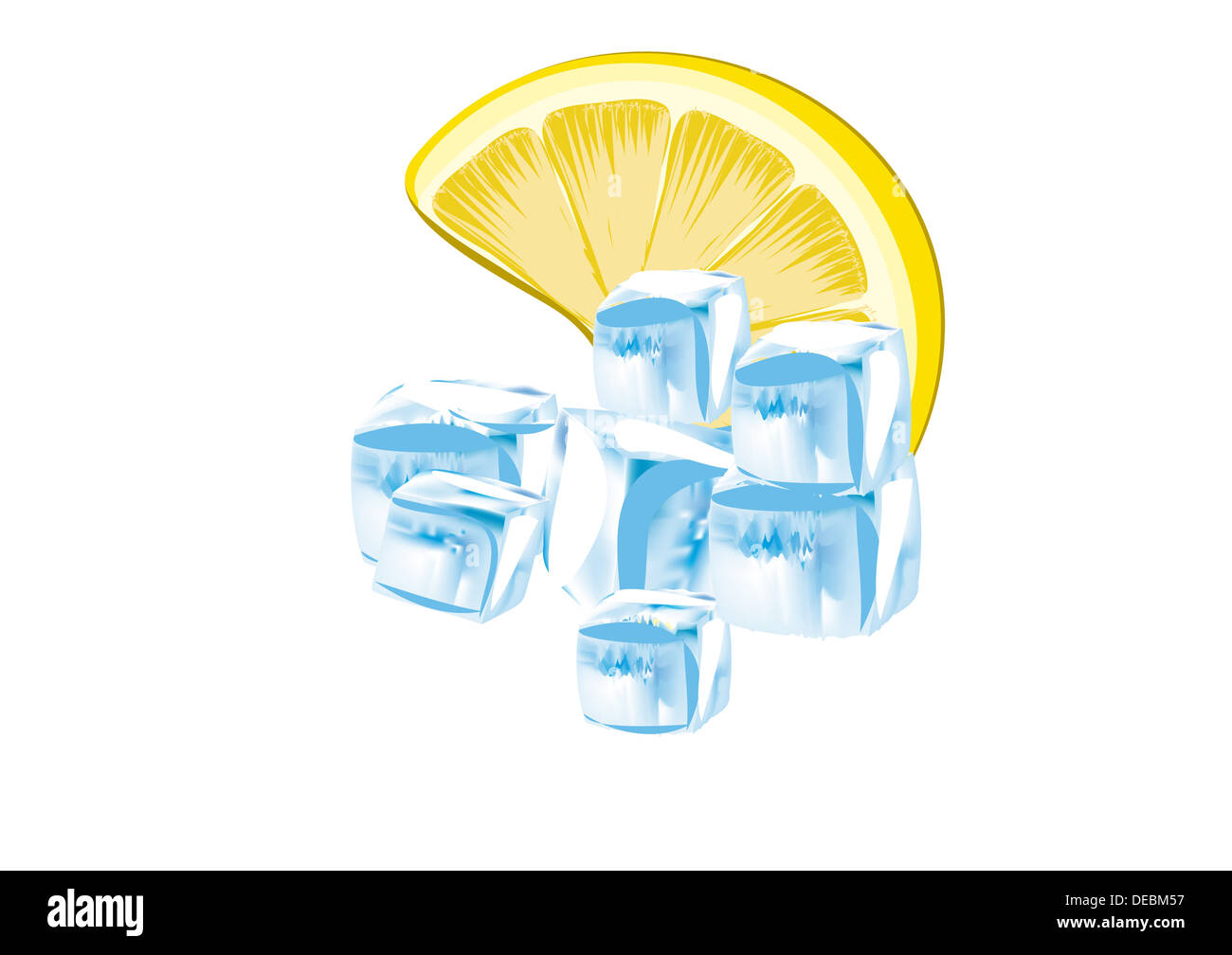 Lemon and ice cubes Stock Photo - Alamy