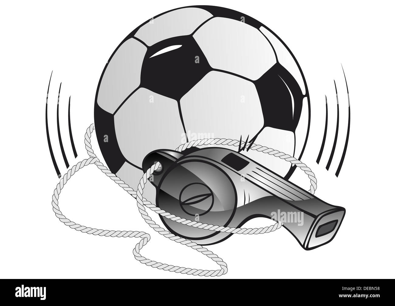 Soccer ball and whistle Stock Photo - Alamy