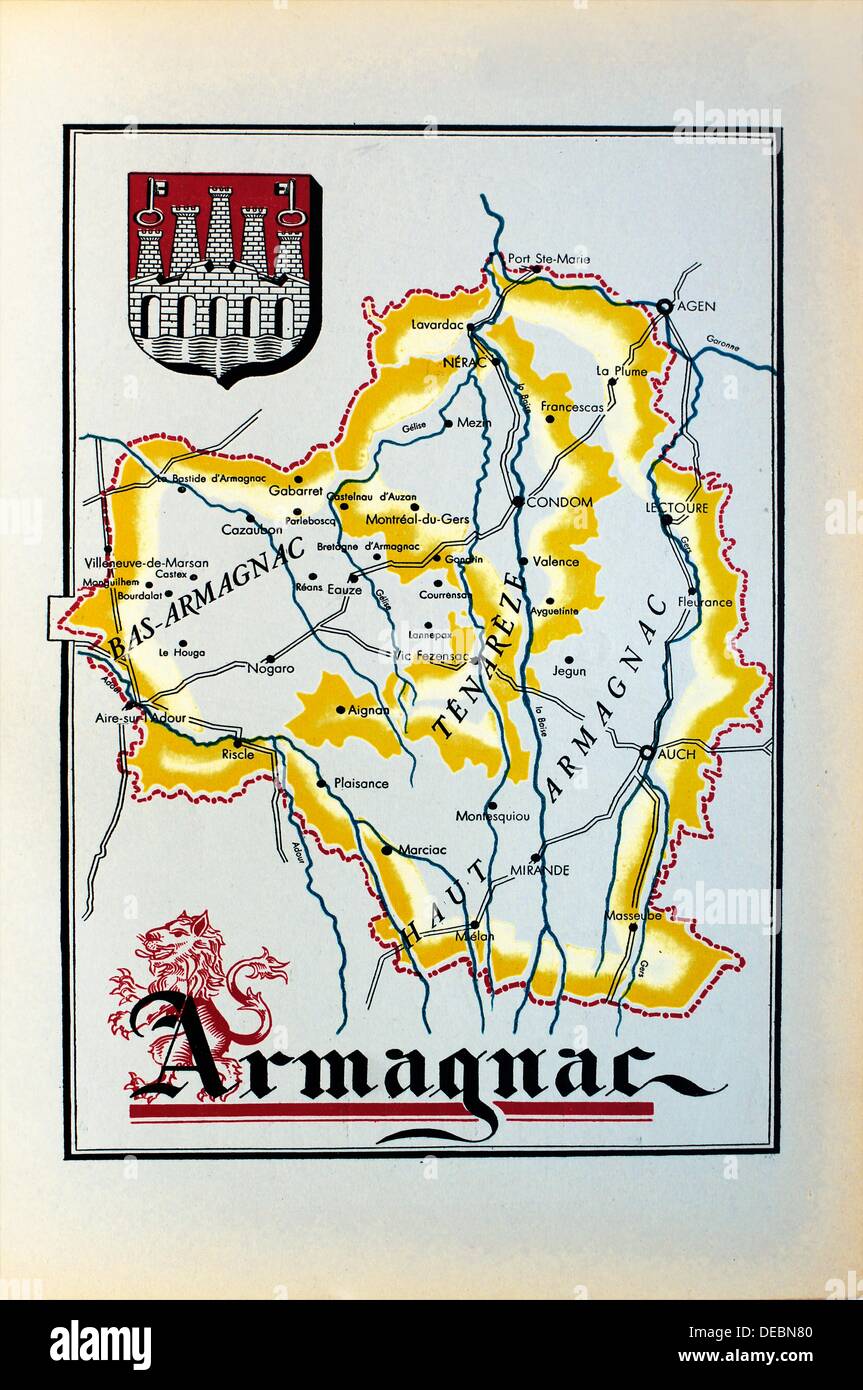 Armagnac map hi-res stock photography and images - Alamy