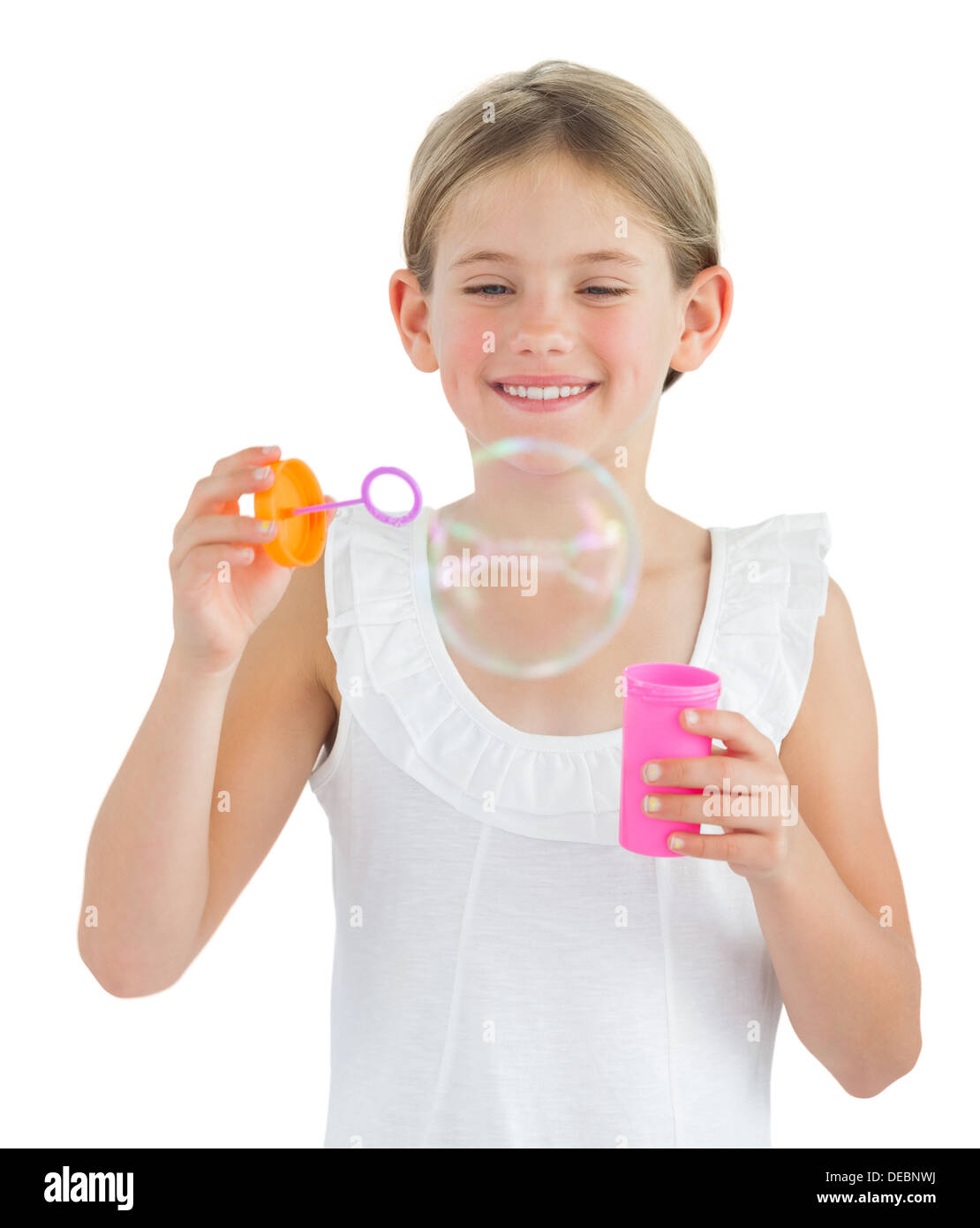 Girl making bubbles hi-res stock photography and images - Alamy