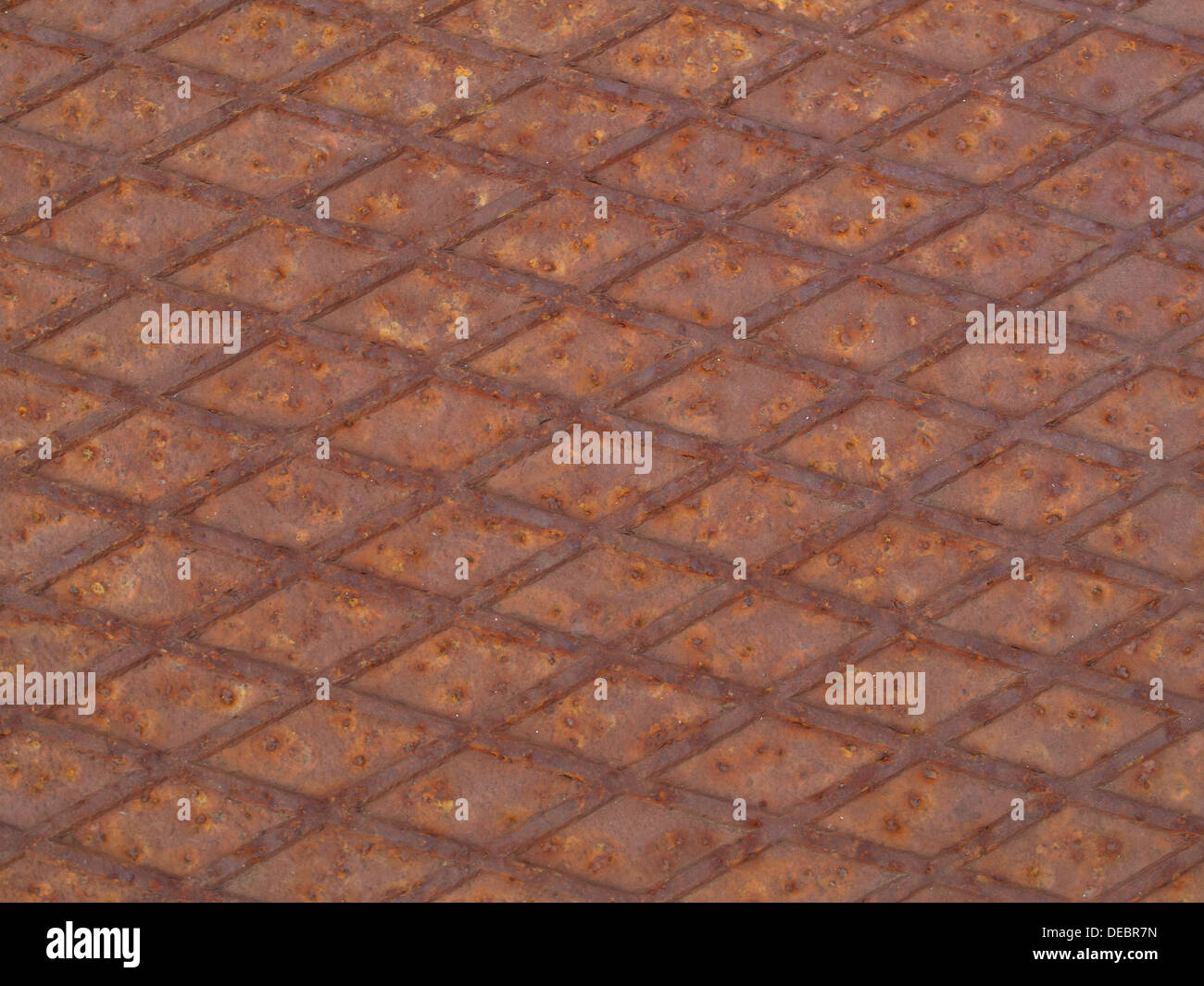 background rusty checker plate Stock Photo - Alamy