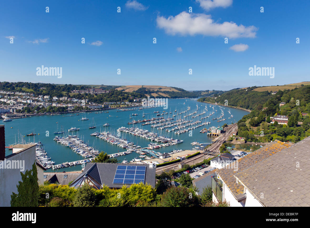 Dartmouth Devon and River Dart harbour with boats and yachts in this ...