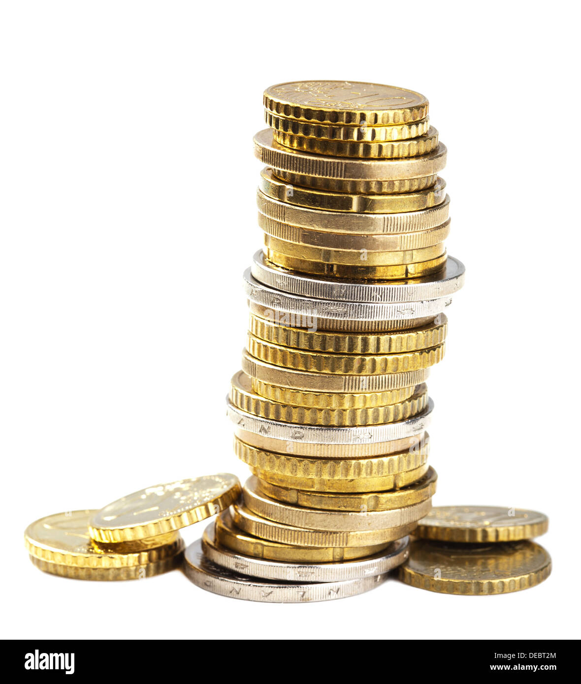 Column of golden coins isolated hi-res stock photography and images - Alamy