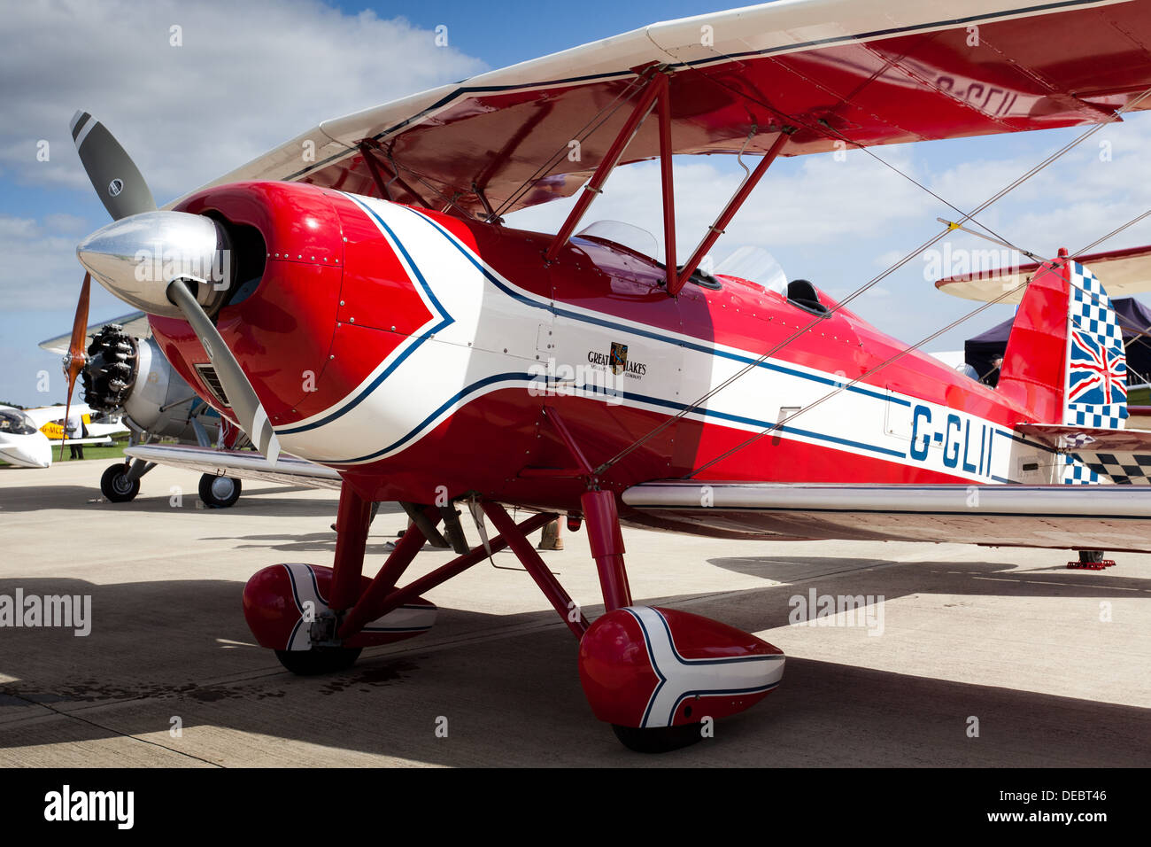 A classic biplane at the Light Aircraft Association rally at Sywell ...