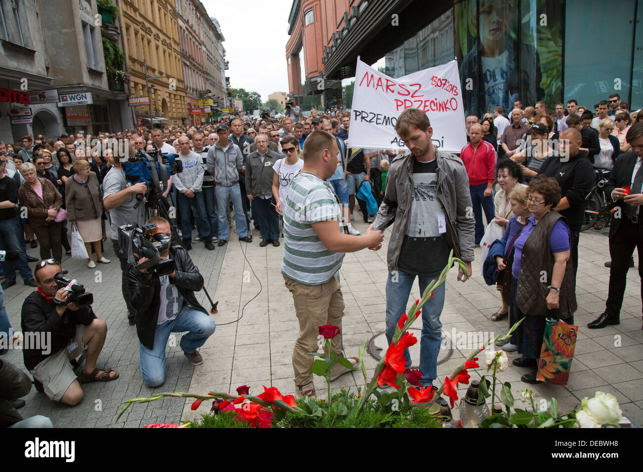 Poznan, Poland, funeral march against violence and aggression at the ...