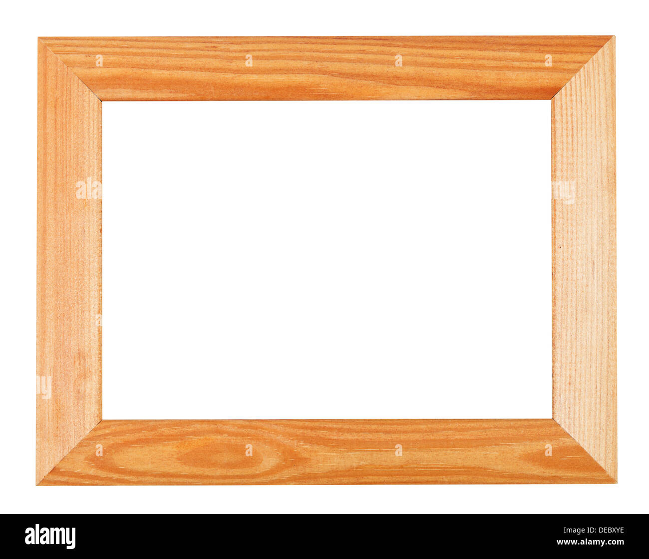 wide simple wooden picture frame isolated on white background Stock ...