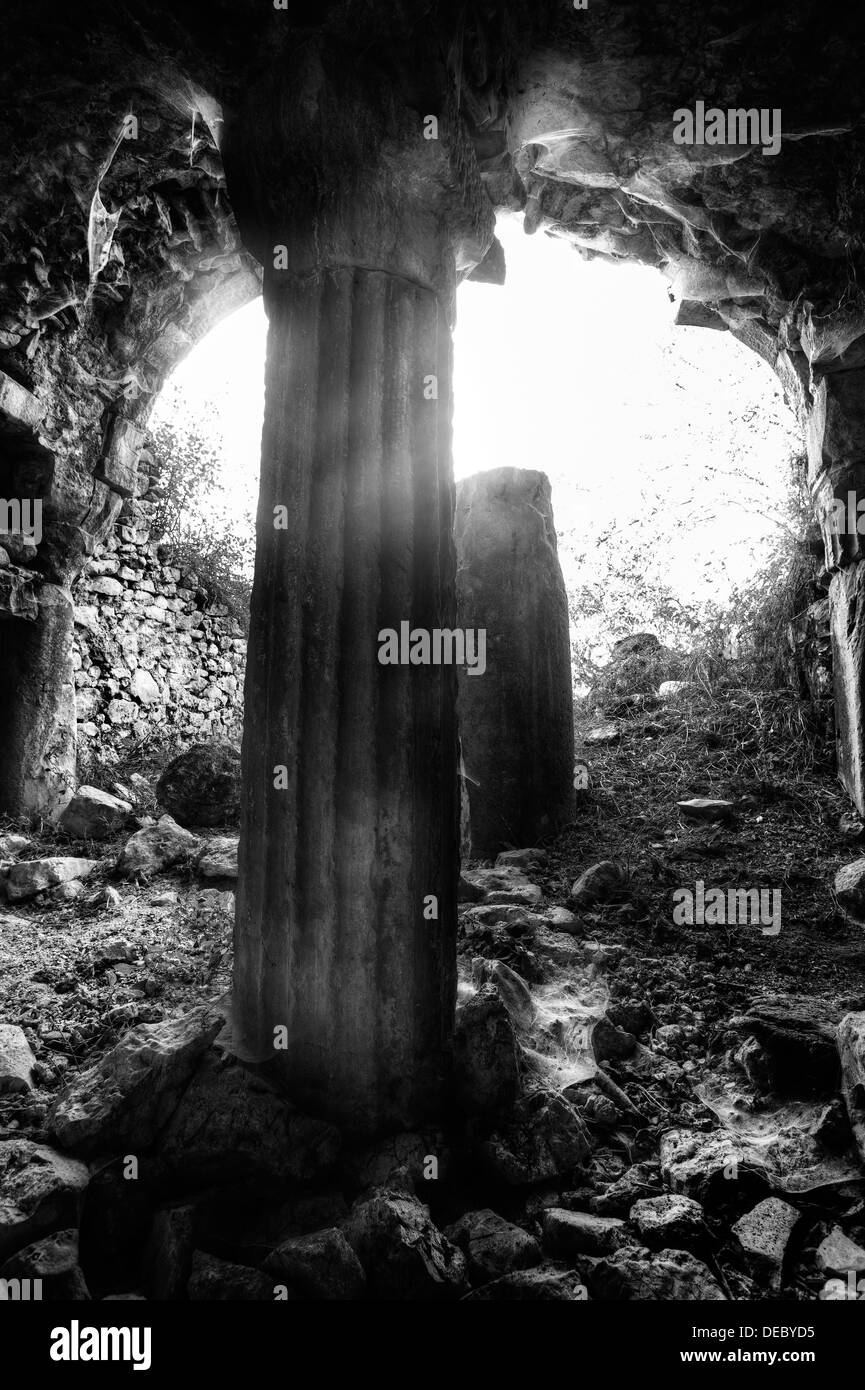 Ruined medieval place Black and White Stock Photos & Images - Alamy