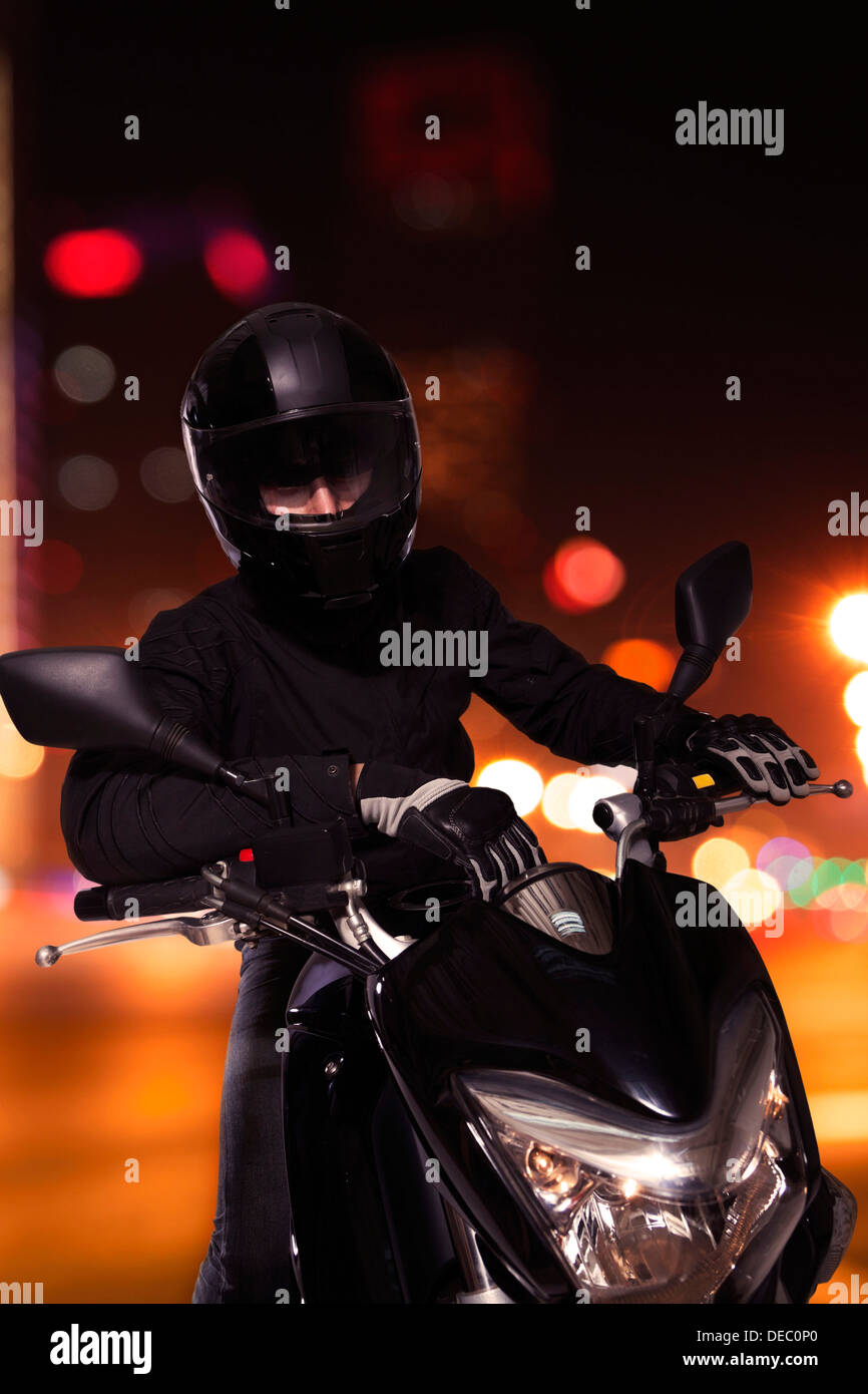 Front view of man on motorcycle hi-res stock photography and images - Alamy