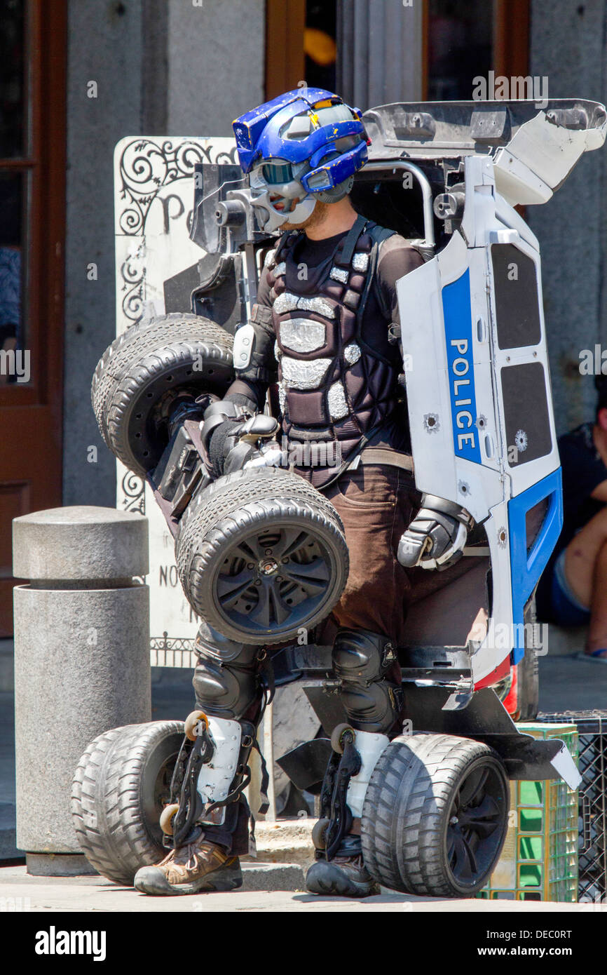 A human Transformer street artist. photographed in New Orleans, LA, USA ...